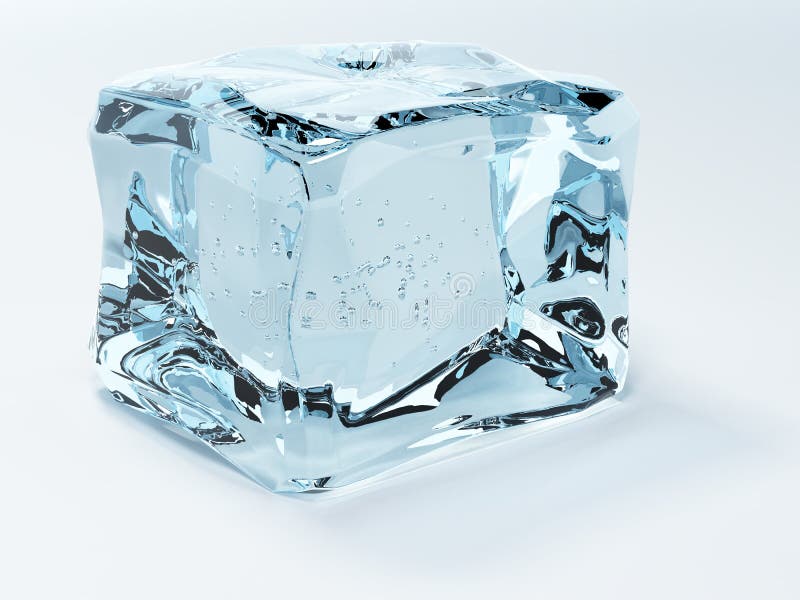 Ice cube isolated on white stock illustration. Illustration of frigid ...