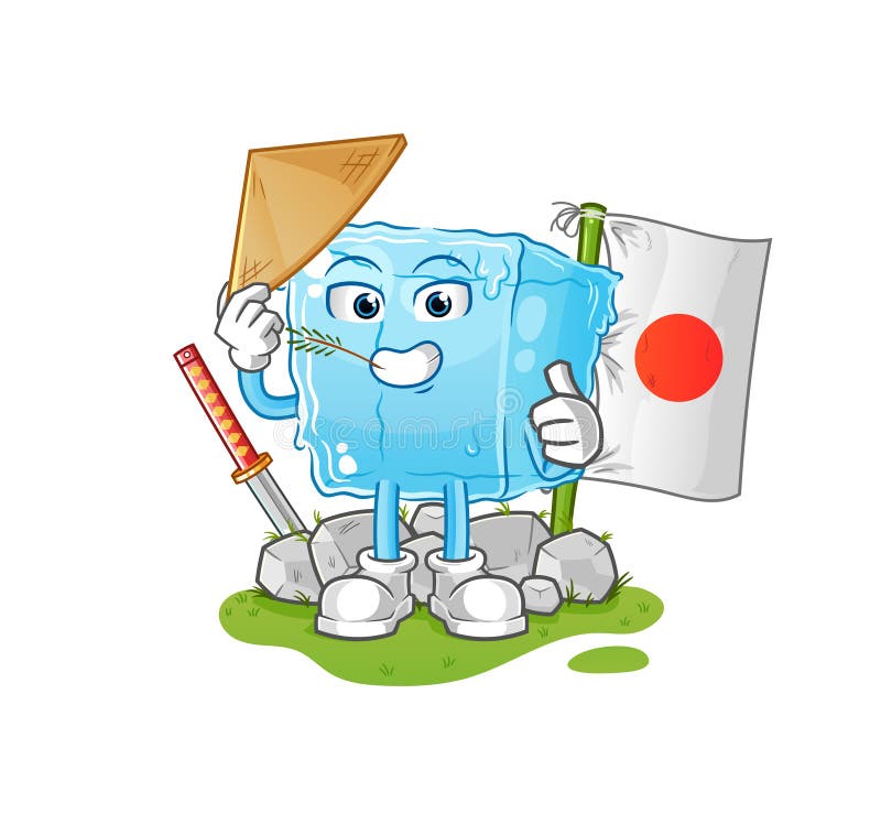 Ice Cube Japanese Vector. Cartoon Character Stock Vector - Illustration ...