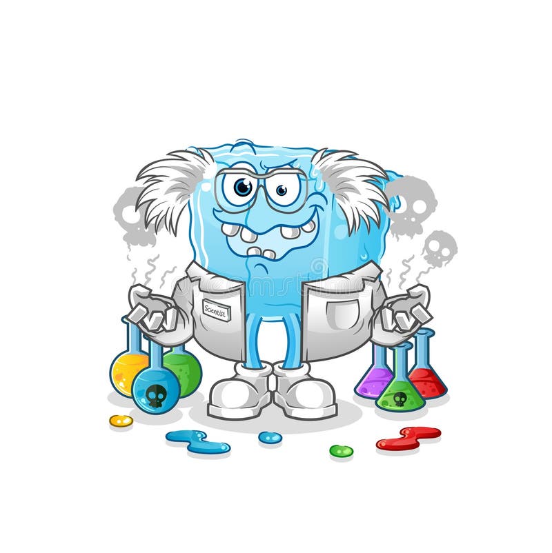 Ice Cube Mad Scientist Illustration. Character Vector Stock Vector ...