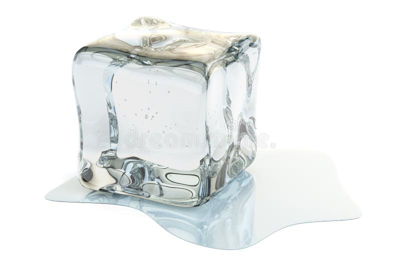Single melting ice cube stock illustration. Illustration of refrigerate ...