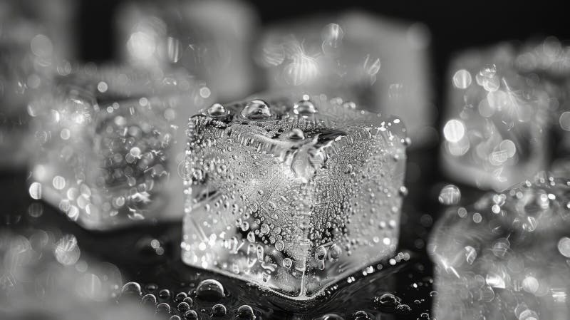 An Ice Cube Melting in Water. Stock Image - Image of liquid, macro ...