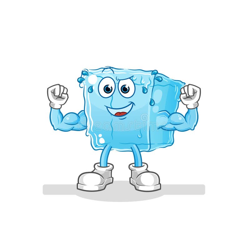 Ice Cube Muscular Cartoon. Cartoon Mascot Vector Stock Vector ...
