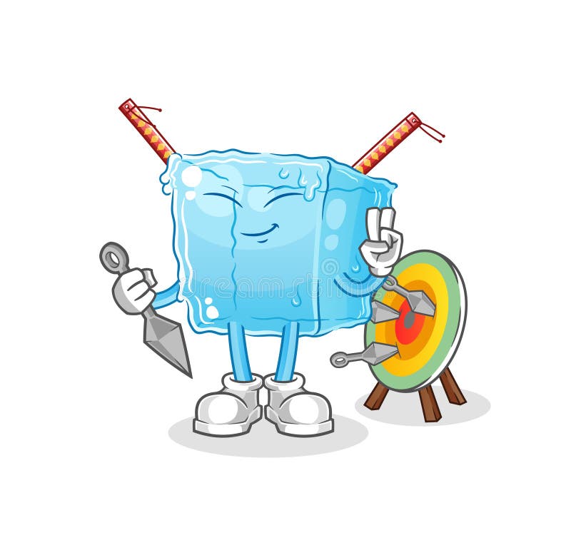 Ice Cube Ninja Cartoon. Character Vector Stock Vector - Illustration of ...