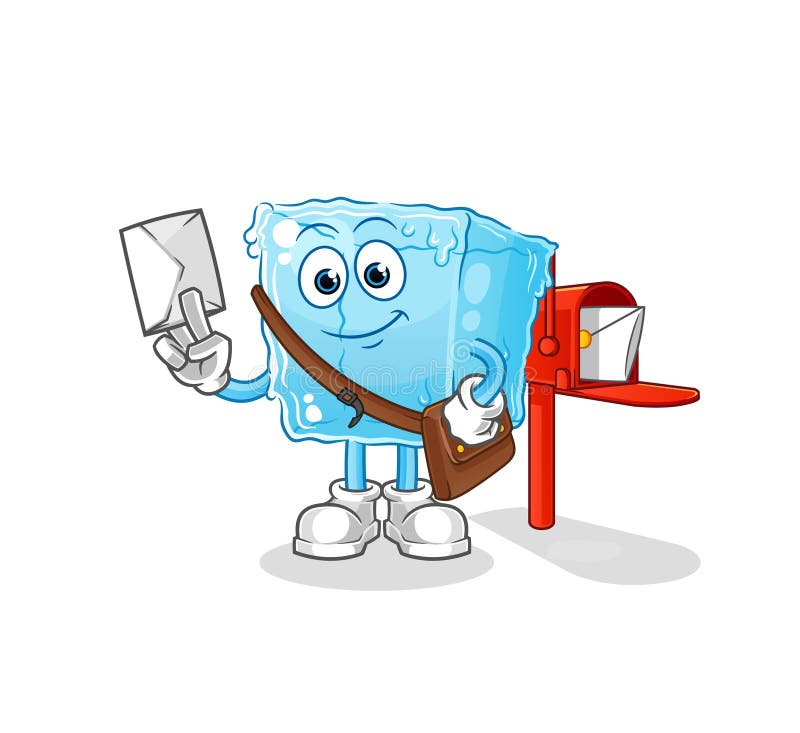 Ice Cube Postman Vector. Cartoon Character Stock Vector - Illustration ...