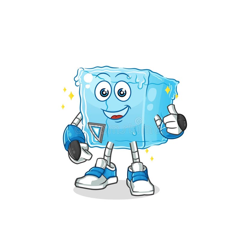 Ice Cube Robot Character. Cartoon Mascot Vector Stock Vector ...