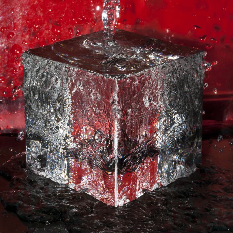Ice Cube with Running Water Stock Photo - Image of cube, liquid: 105491554