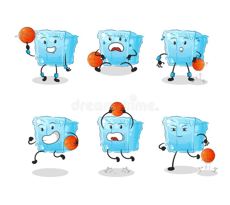 Ice Cube Scientist Group Character. Cartoon Mascot Vector Stock Vector ...