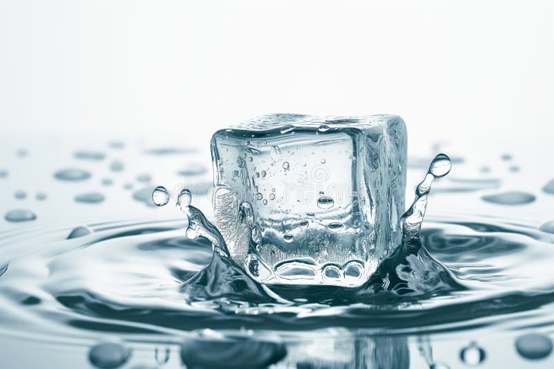Ice Cube Splash in Water stock illustration. Illustration of purity ...