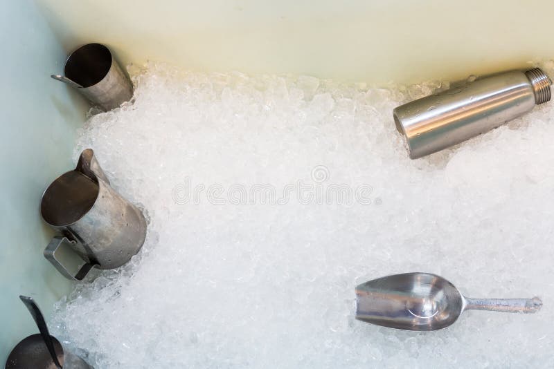 Ice Cube with Spoon for Make Ice Coffee Stock Photo - Image of freeze ...