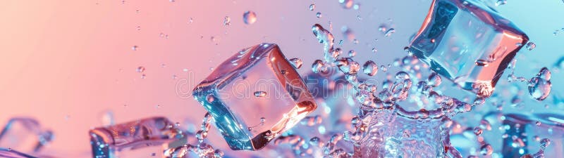 Ice Cube Stream, Gradient Background Ice Flow a Stream of Frozen ...