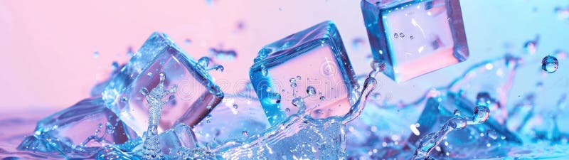 Ice Cube Stream, Gradient Background Ice Flow a Stream of Frozen ...