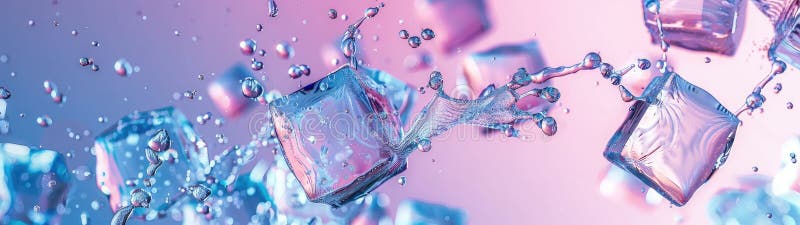 Ice Cube Stream, Gradient Background Ice Flow a Stream of Frozen ...