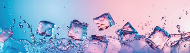 Ice Cube Stream, Gradient Background Ice Flow a Stream of Frozen ...
