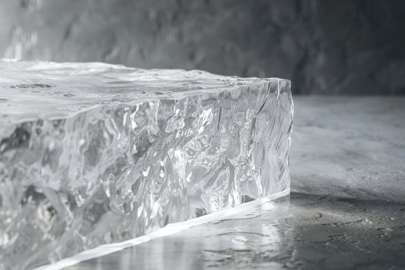 Ice cube on table stock image. Image of transparent - 374475653
