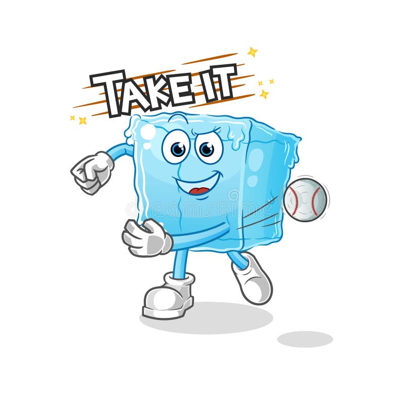 Ice Cube Throwing Baseball Vector. Cartoon Character Stock Vector ...