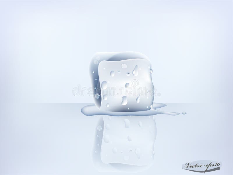 Ice Cube Transparent Water Condensation Realistic Vector Stock ...