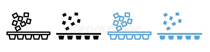 Ice Cube Tray Icon Depicting the Freezing Process for Making Ice in a ...