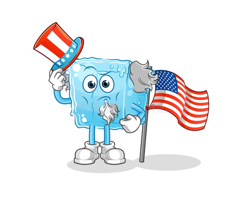 Ice Cube Uncle Sam Character. Cartoon Mascot Vector Stock Vector ...
