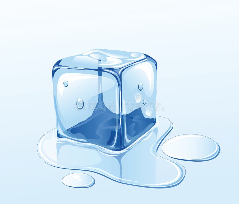 Ice cube and water stock vector. Illustration of melting - 15549377