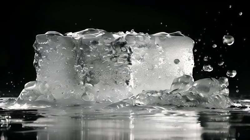Ice Cube with Water Splashing Out Stock Footage - Video of machine ...