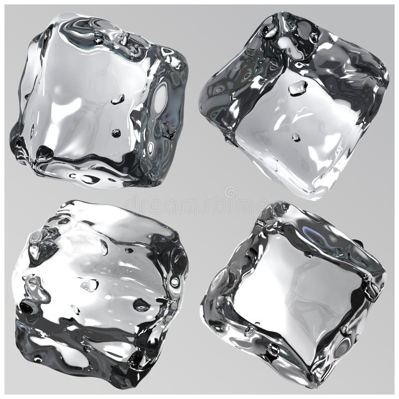 Ice cubes 3d render stock illustration. Illustration of solid - 6304937