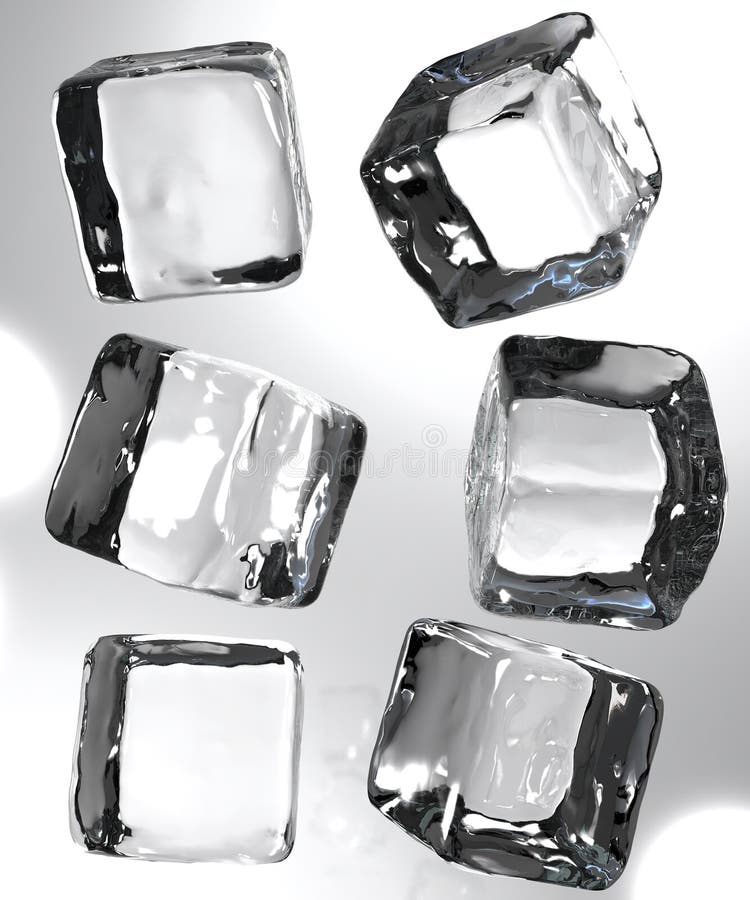 Ice cubes 3d render stock illustration. Illustration of clear - 6327079