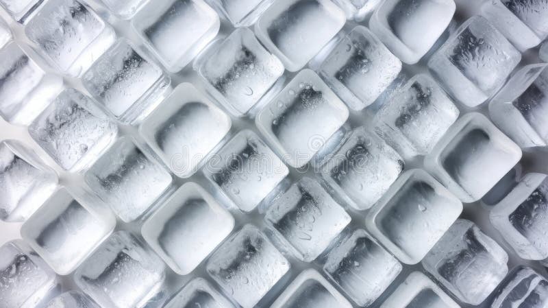 Ice Cubes Arranged in a Pattern on a White Background Stock ...
