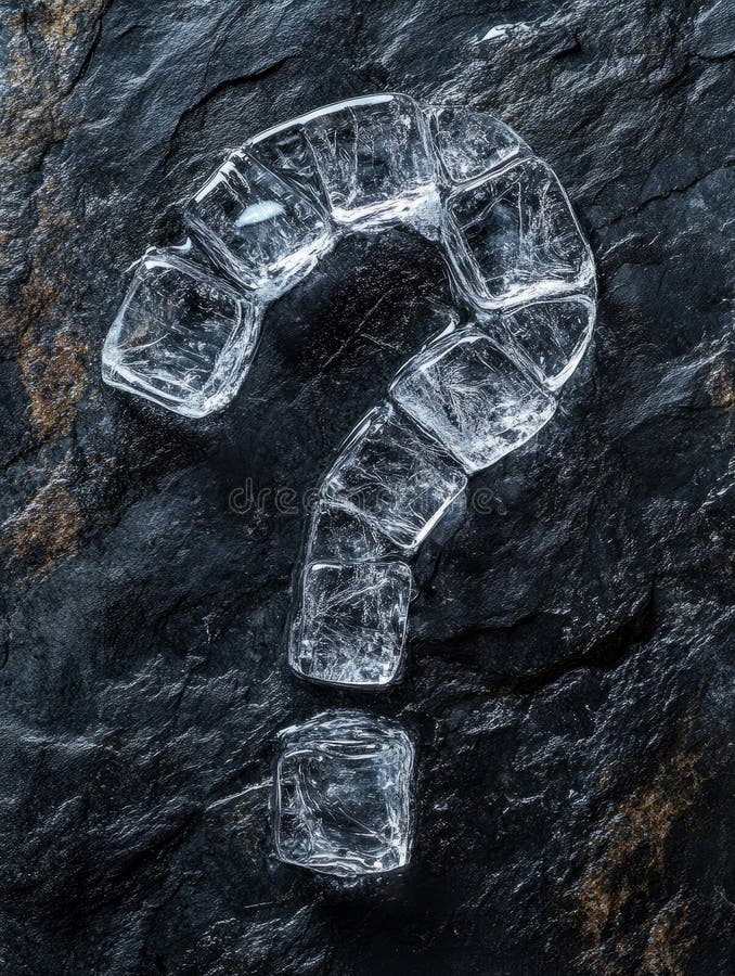 Ice Cubes Arranged in a Question Mark Shape on Stone Stock Photo ...