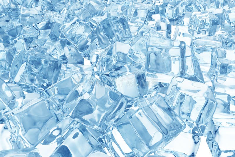 Ice Cubes Background, Pile of Blue Ice Cubes. 3d Rendering Stock ...