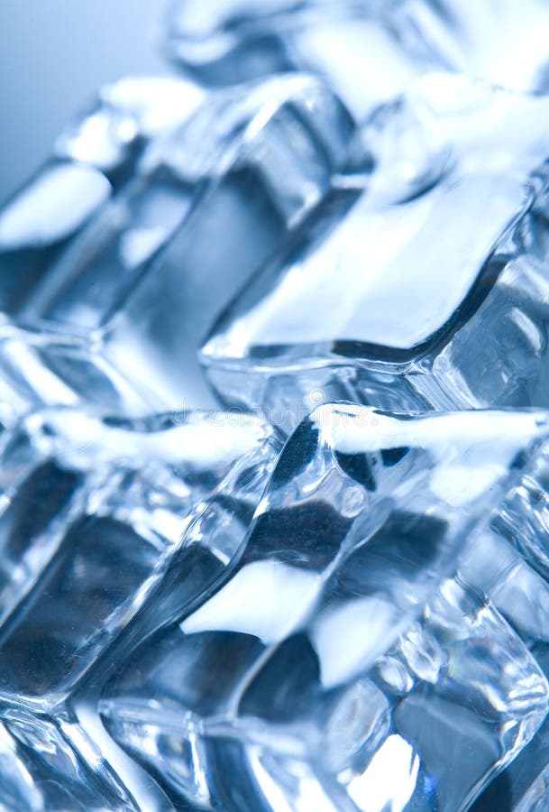 Ice Cubes in Blue Ambient Light Stock Image - Image of chilled, light ...