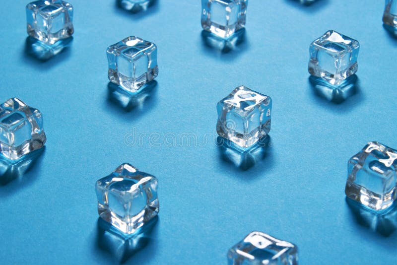 Ice cubes on blue stock photo. Image of blocks, melt - 255006510