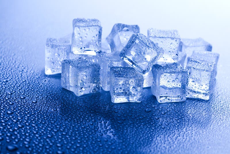 Ice Cubes on Blue Background Stock Image - Image of glass, arctic: 51987051