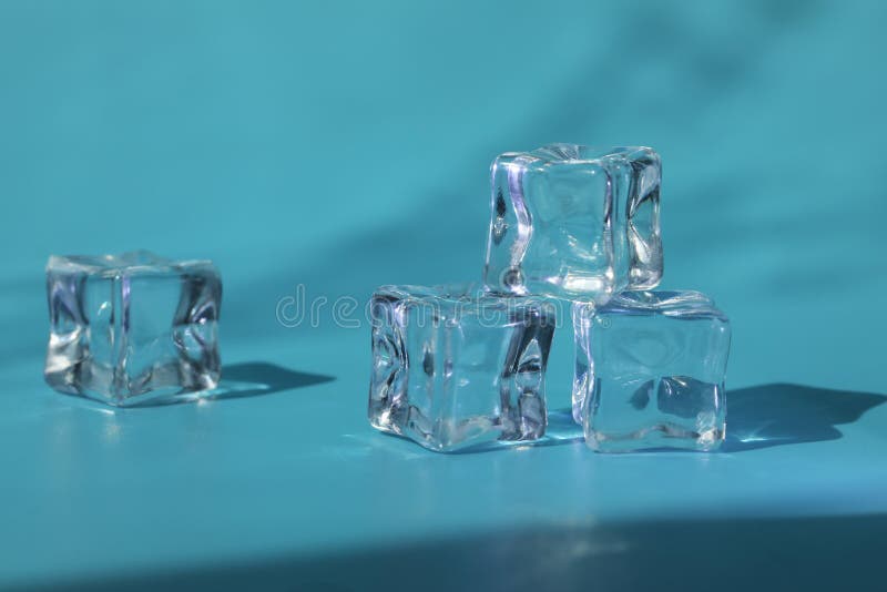 Ice Cubes on a Blue Background Stock Photo - Image of place, background ...