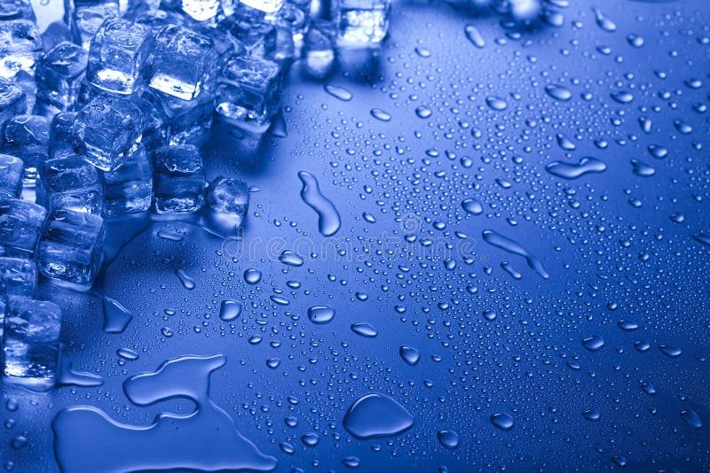 Ice Cubes on Blue Background Stock Photo - Image of melt, freshness ...