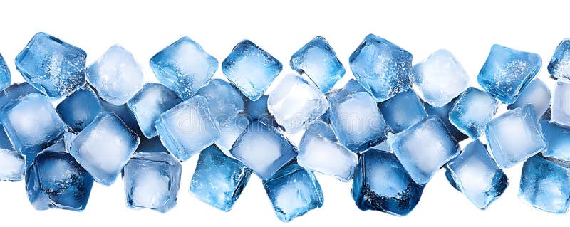 Ice Cubes Border - Isolated on White Stock Photo - Illustration of ...