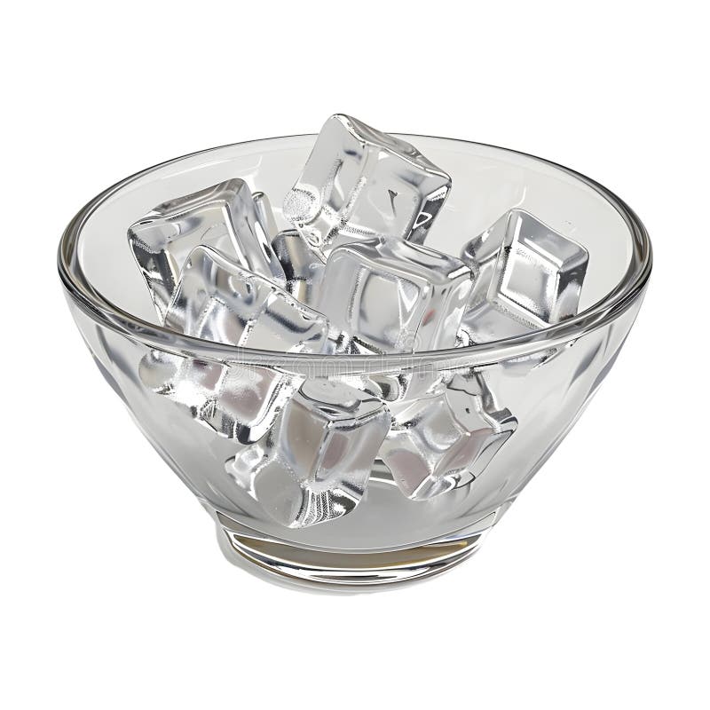 Ice Cubes in a Bowl on Transparent Background - Ai Generated Stock ...