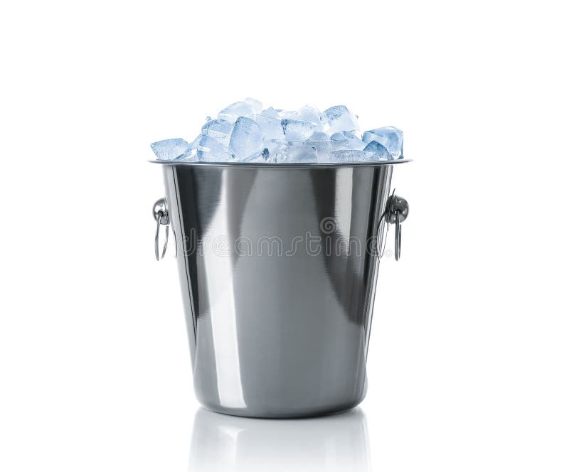 Ice Cubes in Bucket Isolated Stock Photo - Image of liquid, freezer ...