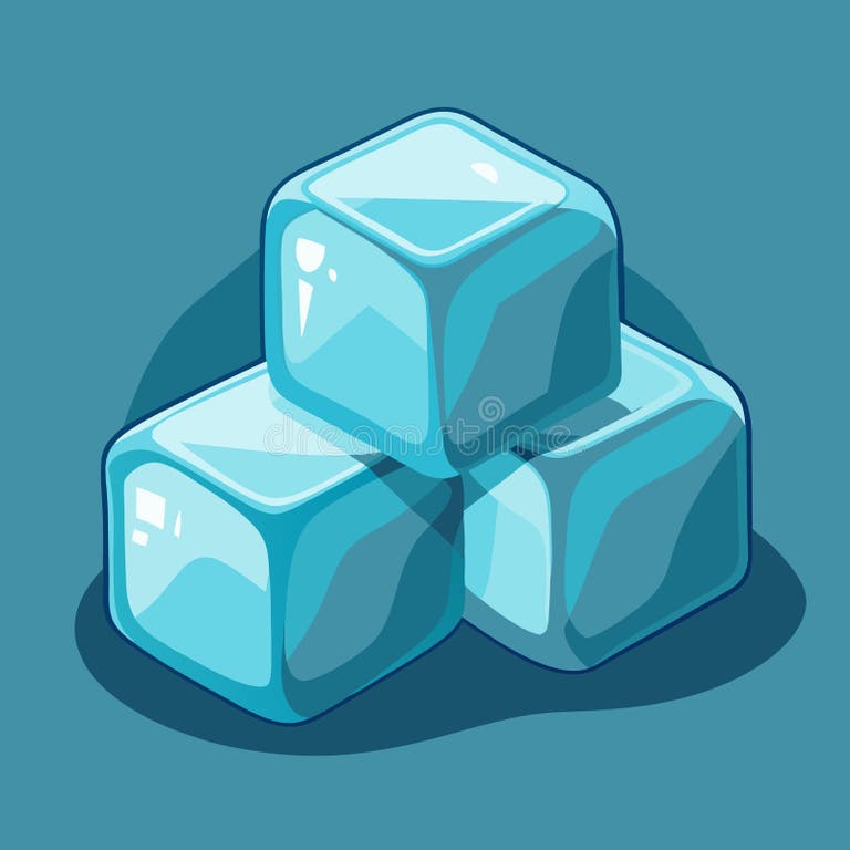 Ice Cubes. Cartoon Vector Illustration Stock Vector - Illustration of ...