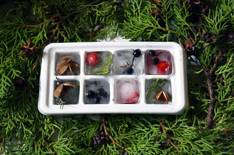 Ice cubes for Christmas stock image. Image of festivity - 82693067