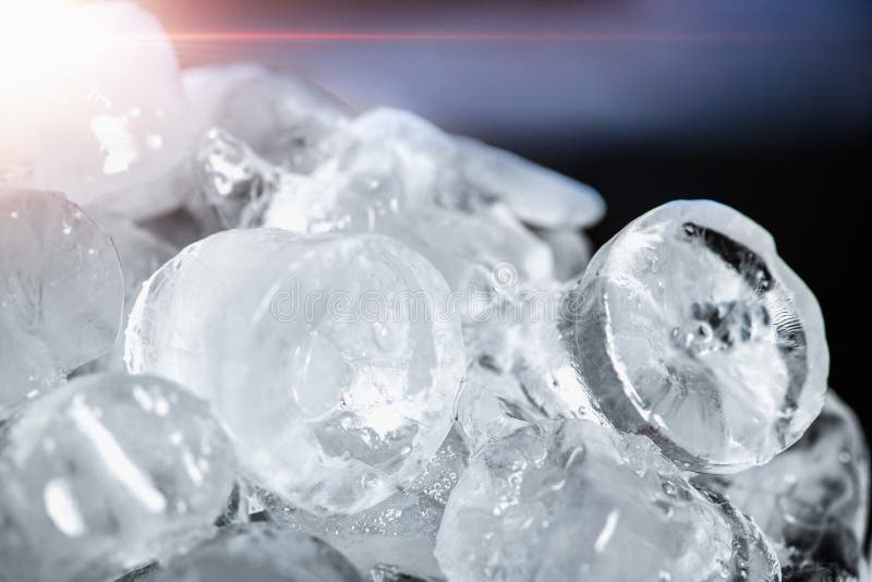Ice Cubes, Closeup, Light Coming from a Side Stock Photo - Image of ...