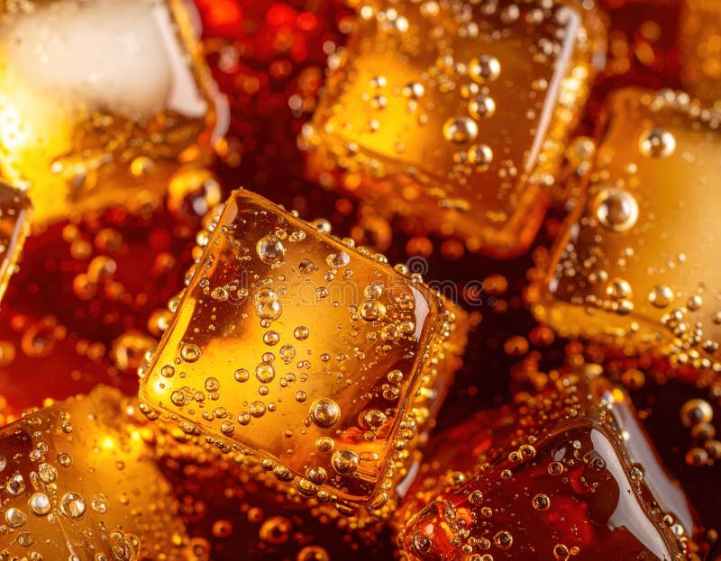 Ice Cubes Cola Drink Abstract Texture Composition Stock Illustration ...