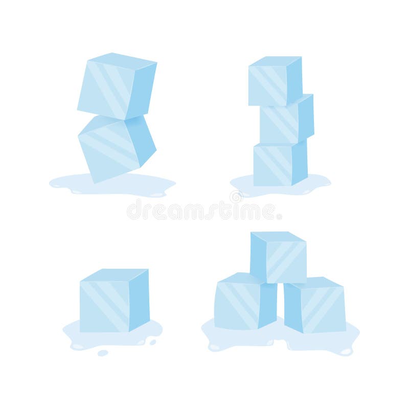 Ice Cubes. Cold Transparent Frozen Block. Vector Stock Illustration ...