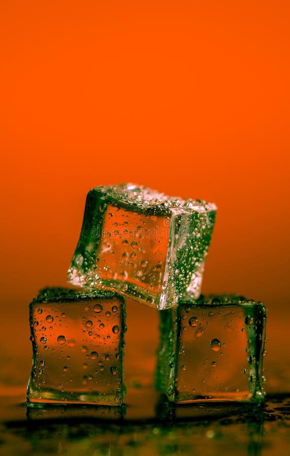 Ice Cubes on Colored Backgrounds Stock Photo - Image of freeze ...