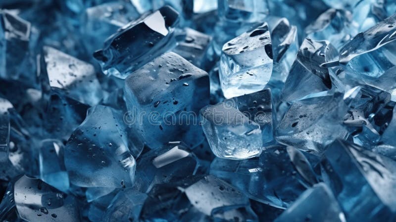 Ice Cubes, Crystals, Pieces. AI Generated Image Stock Illustration ...