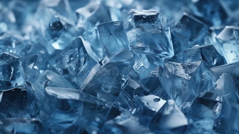 Ice Cubes, Crystals, Pieces. AI Generated Image Stock Illustration ...