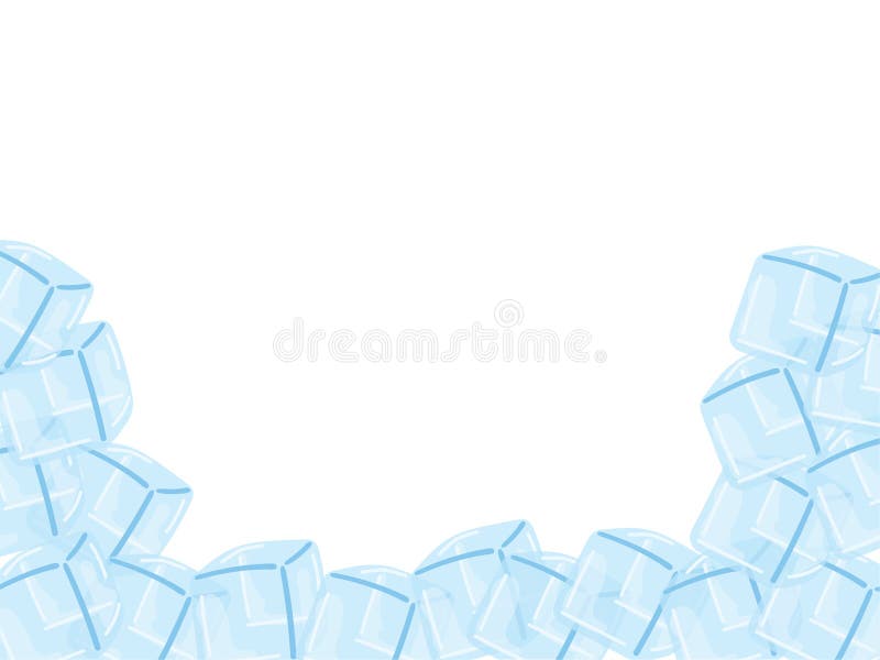 Ice Cubes. Ice Cube Frame with Empty Space for Notes, Hand Drawn Vector ...