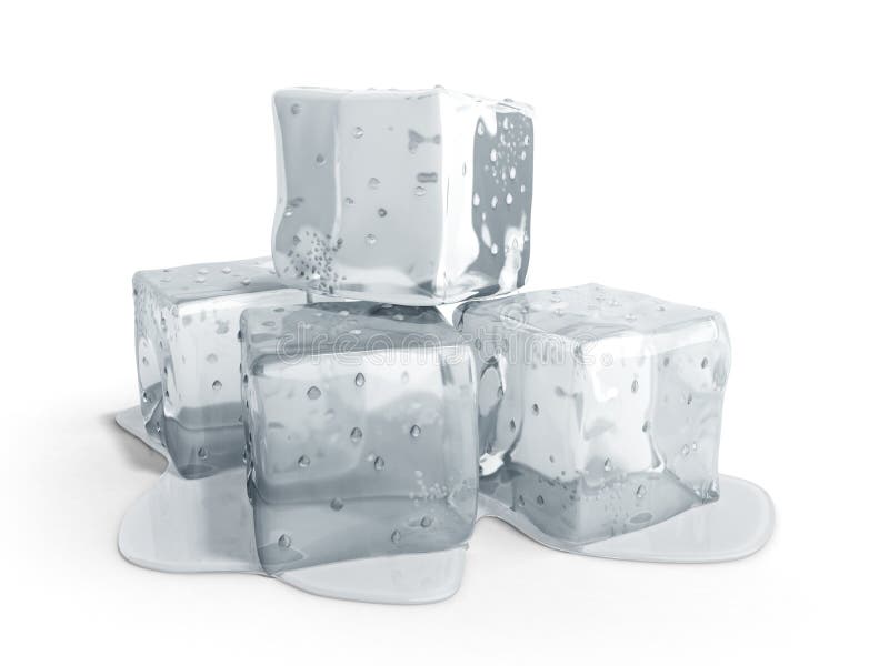 Ice Cubes 3d Render on White Background Stock Illustration ...