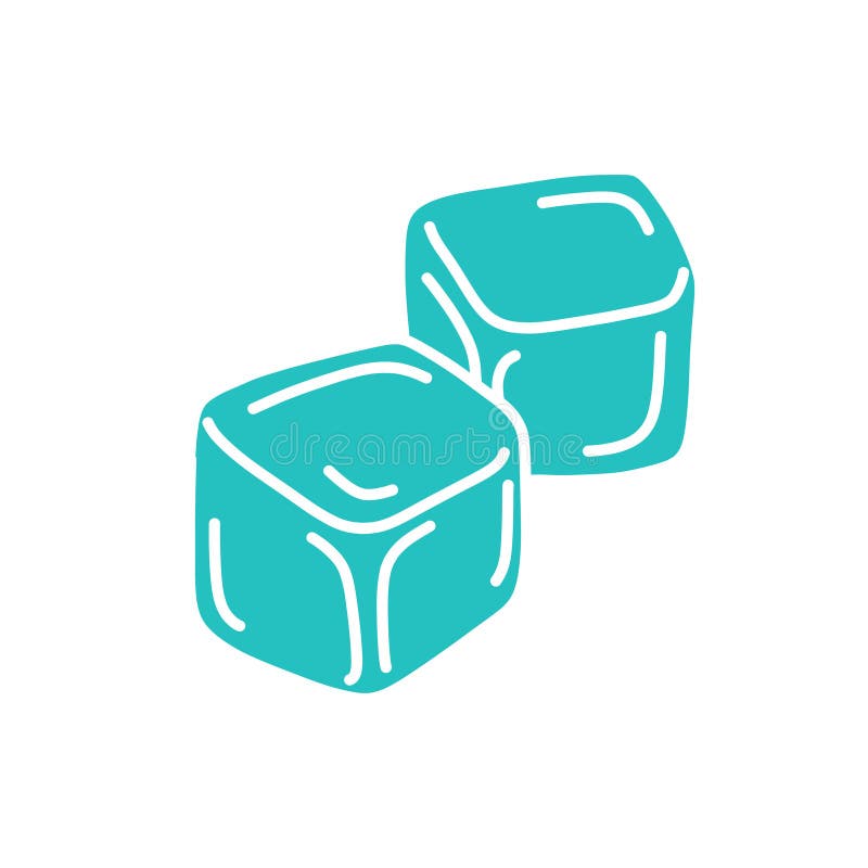 Ice Cubes Doodle Icon, Vector Illustration Stock Illustration ...