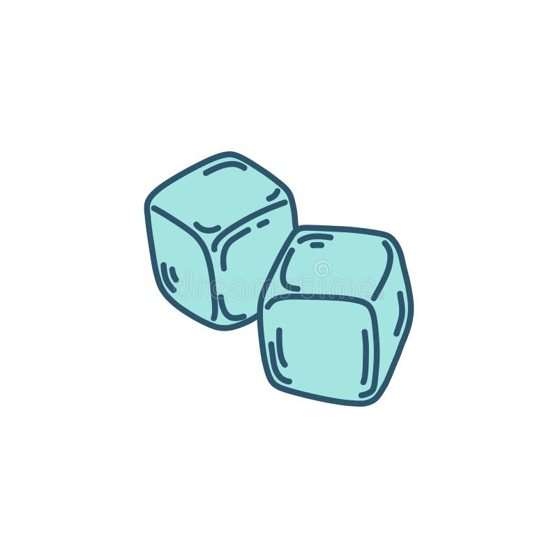 Ice Cubes Doodle Icon, Vector Color Illustration Stock Illustration ...