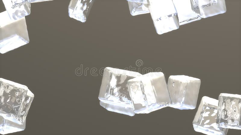Ice cubes drop animation. stock video. Video of transparent - 203800503